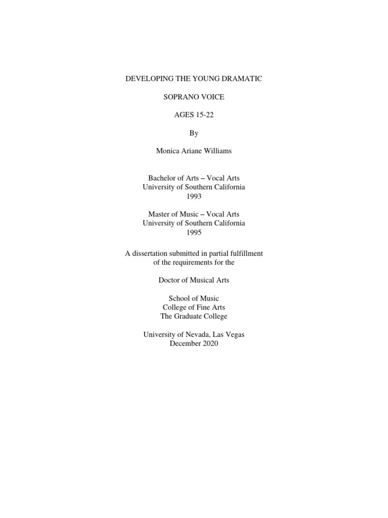 Developing The Young Dramatic Soprano Voice Ages 15-22 | PDF | Human ...