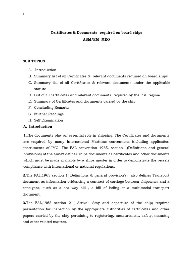 Essential Ship Certificates & Documents | PDF | Ships | Oil Tanker