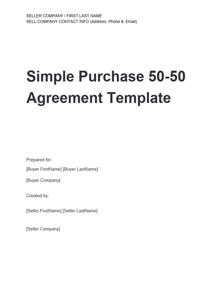Copy of 50-50 Agreement - Saturn - S Ring - Free Template | PDF | Sales ...