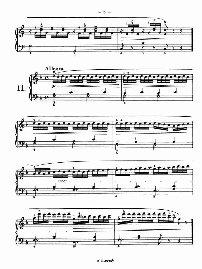 Czerny Vol I Ejercicio 11 | PDF