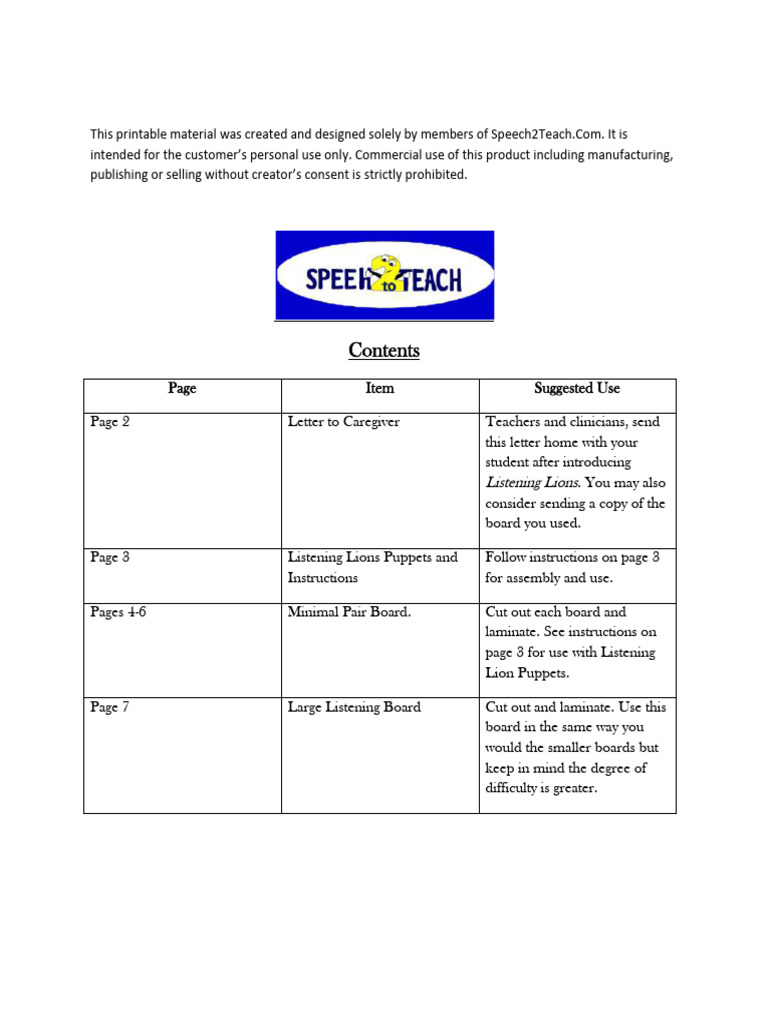 Listening Lions Listenforlandy | PDF | Speech | Cognition