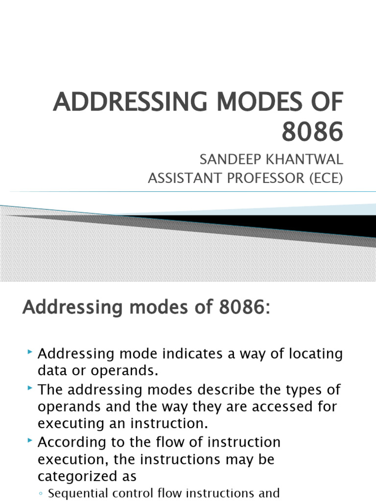 Addressing Modes of 8086 | PDF | Central Processing Unit | Digital Electronics