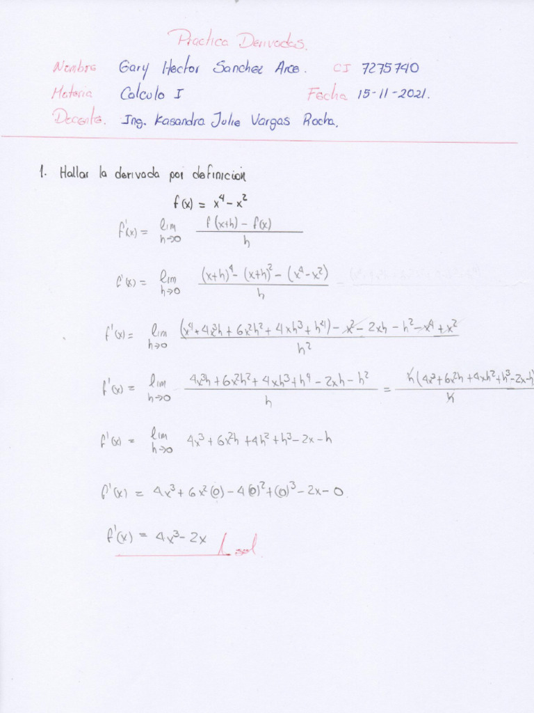 Practica Derivadas | PDF