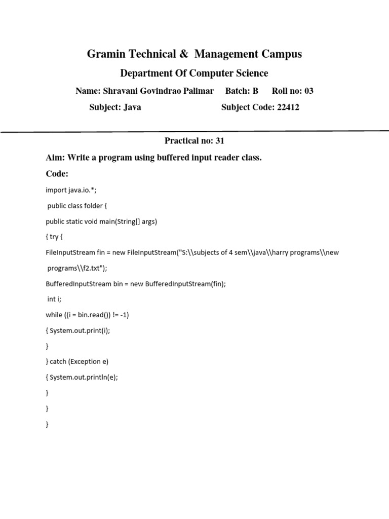 Gramin Technical & Management Campus: Department of Computer Science | PDF