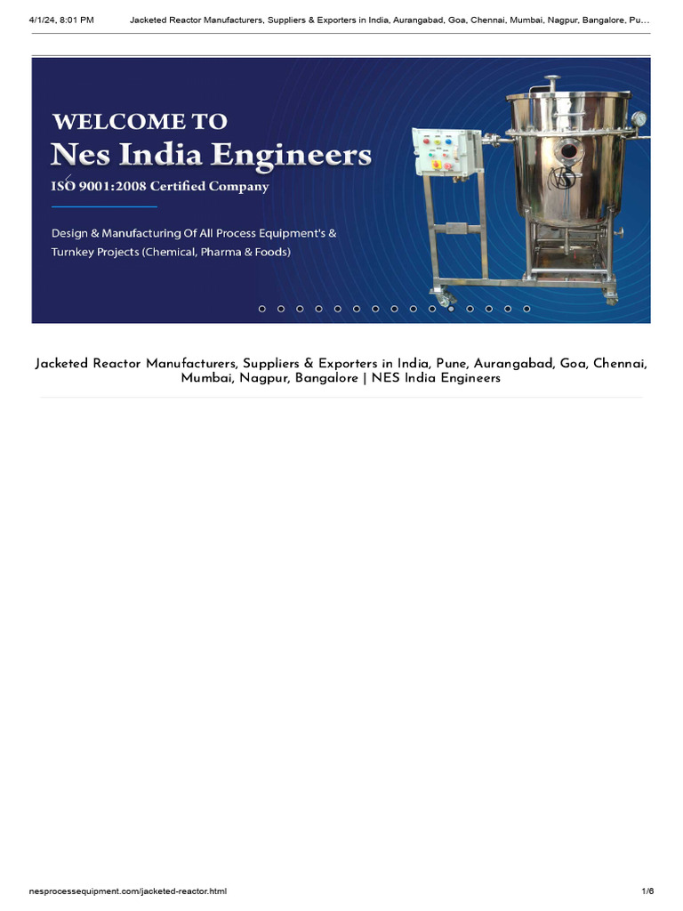 Jacketed Reactor Manufacturers, Suppliers & Exporters in India ...