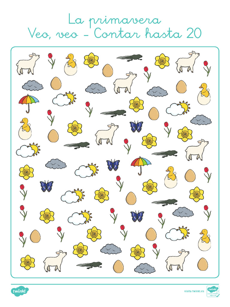 Es T TP 6274 Veo Veo de Primavera Contar Hasta 20 Ficha de Actividad ...