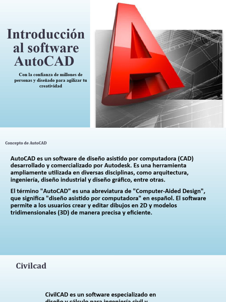 Auto Cad Presentacion | PDF | Cad automático | Diseño