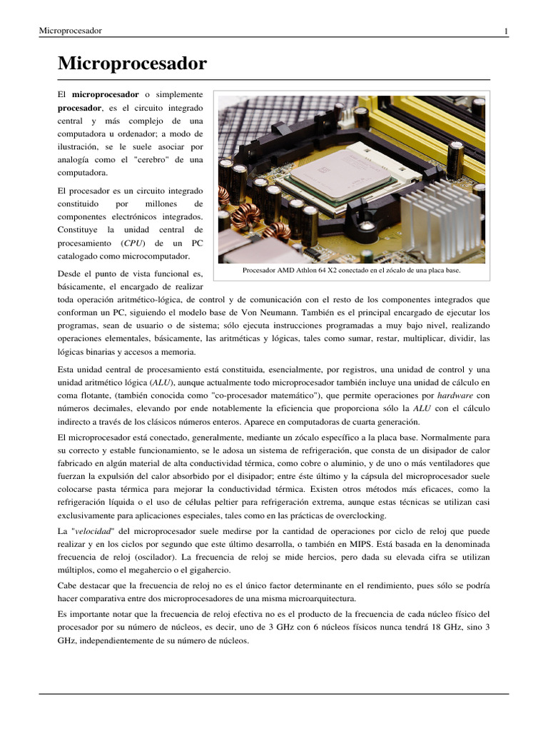MICROPROCESADOR | PDF | Microprocesador | Intel