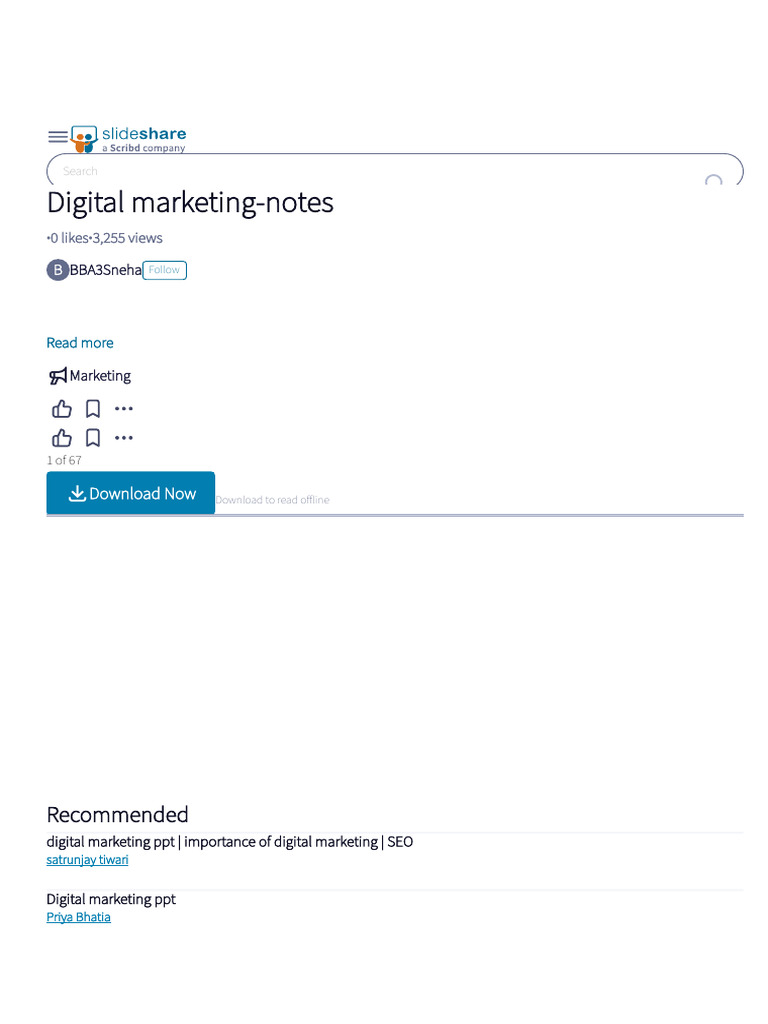 BBA3Snehadigital Marketingnotes | PDF | Digital Marketing | Marketing