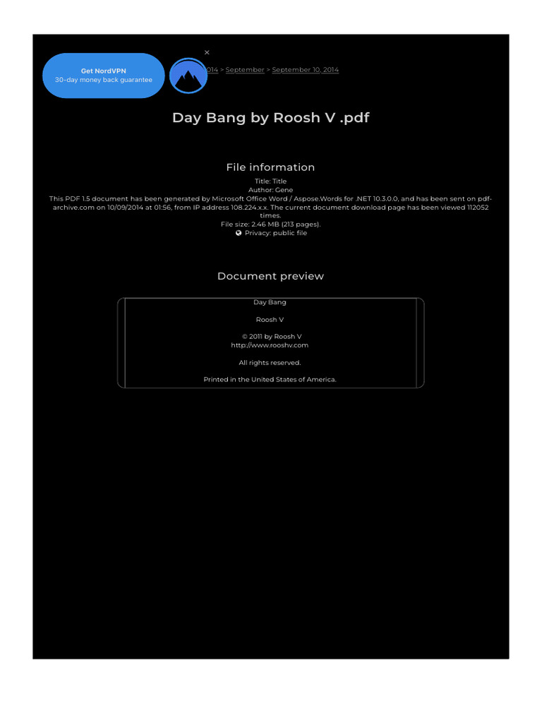 Day Bang by Roosh V by Gene - PDF Archive | PDF | Websites | Computing
