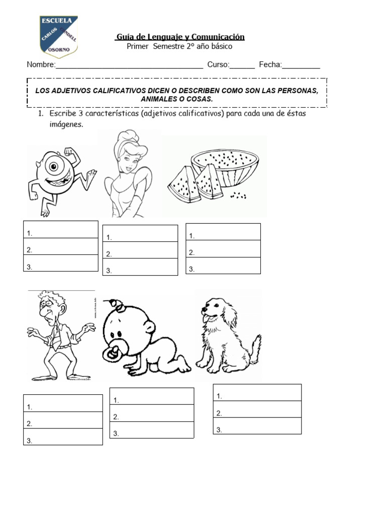 Guía Adjetivos | PDF