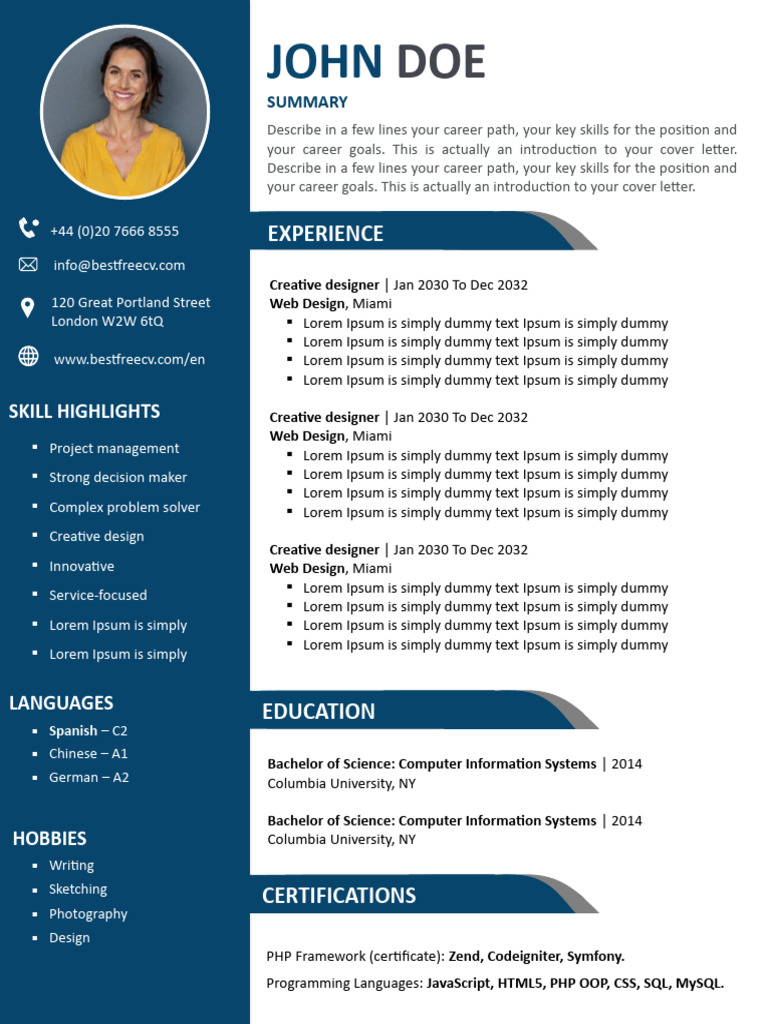 Formato para CV Profesional | PDF | Computing | Web Development