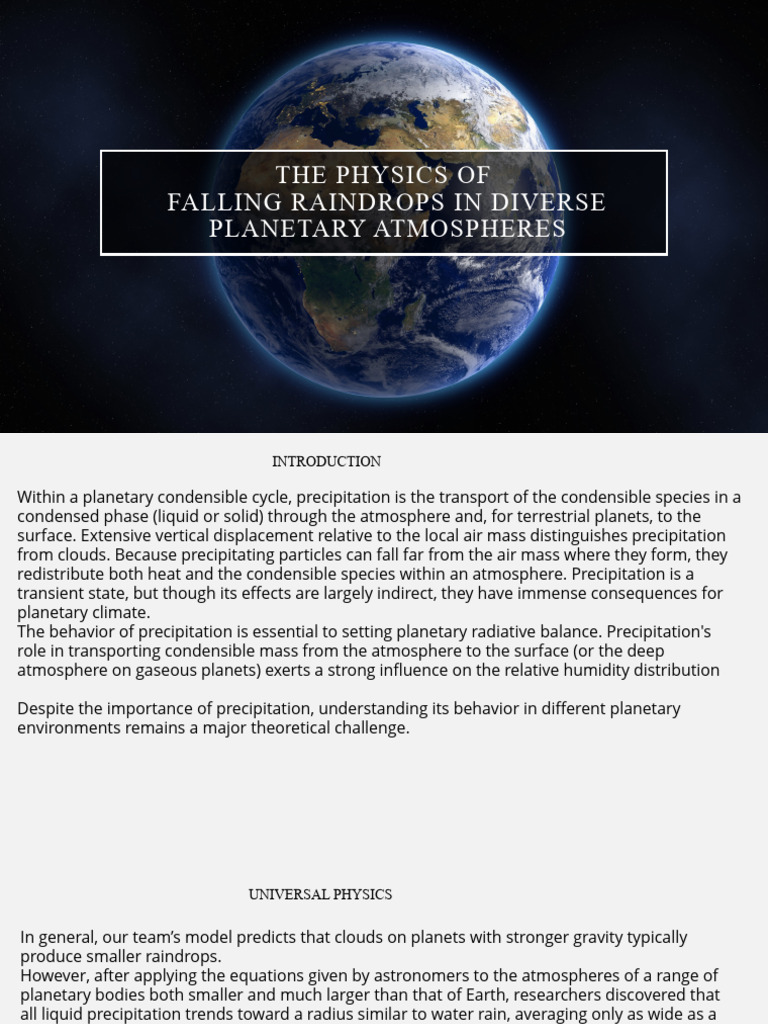 The Physics of Falling Raindrops | PDF | Drop (Liquid) | Precipitation
