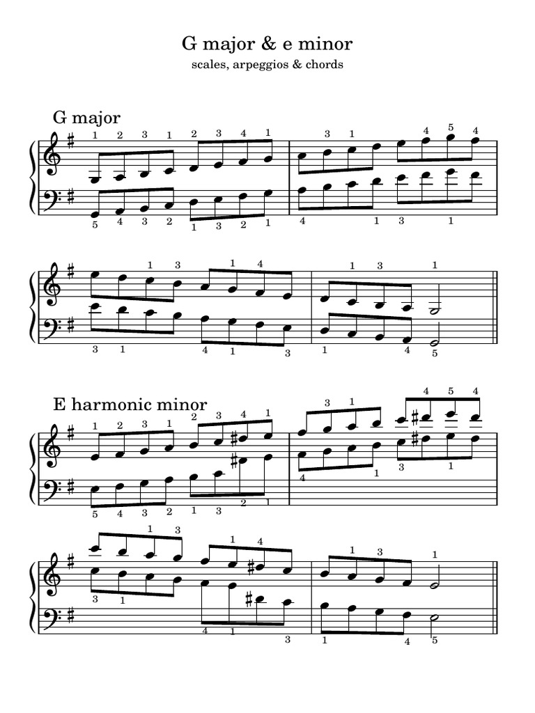 G Major & e Minor | PDF | Musical Techniques | Music Theory