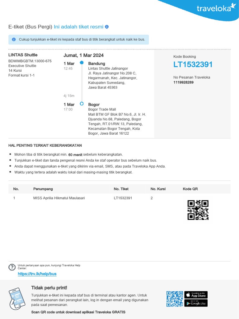 BUS AWAY E-Ticket | PDF