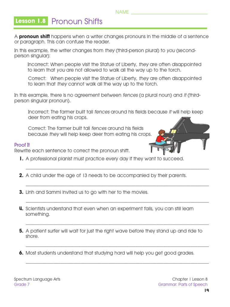 Understanding Pronoun Shifts in Writing | PDF | Pronoun | Grammatical ...