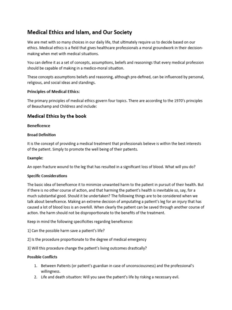 Medical Ethics by The Book | PDF | Medical Ethics | Free Will