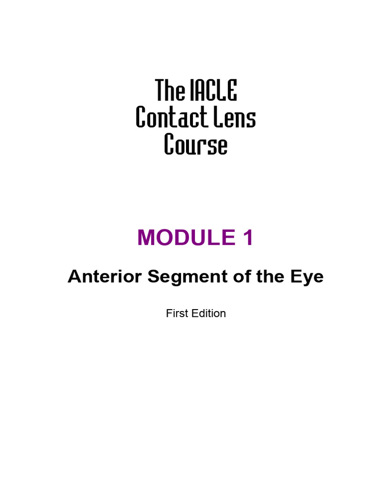 IACLE Anterior Eye Segment Course | PDF | Cornea | Ophthalmology