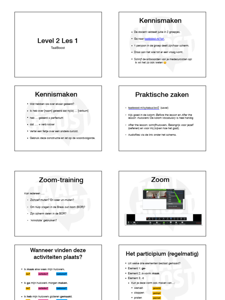 Handout Level 2 Les 1 | PDF