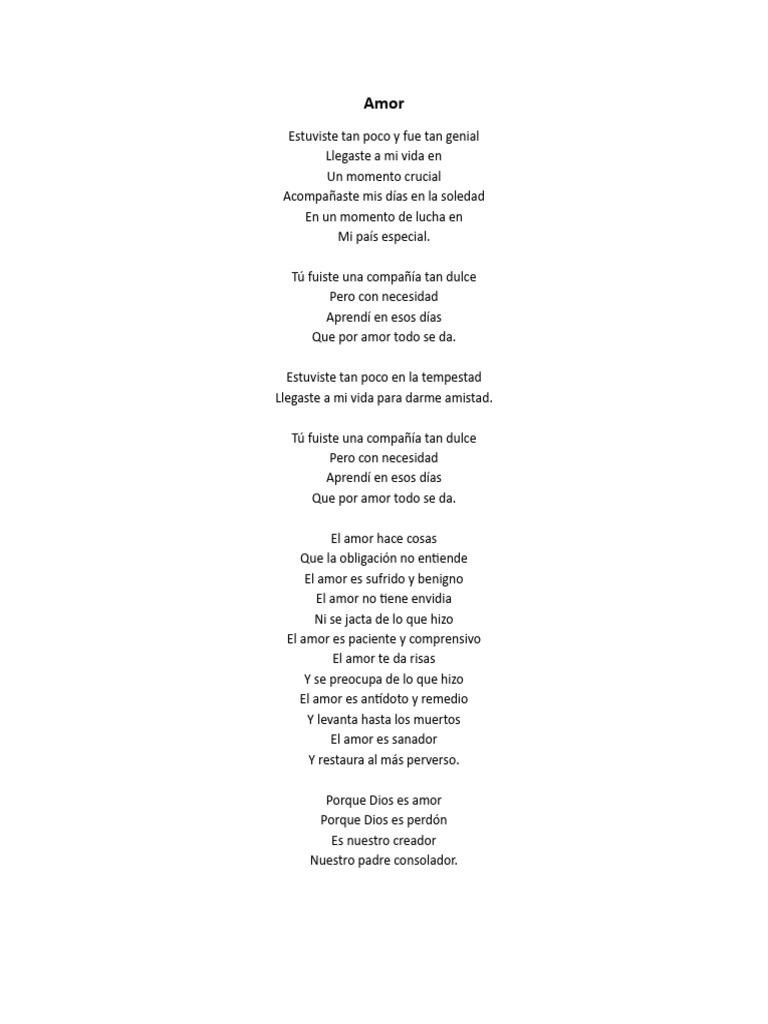 Letra Amor1 | PDF