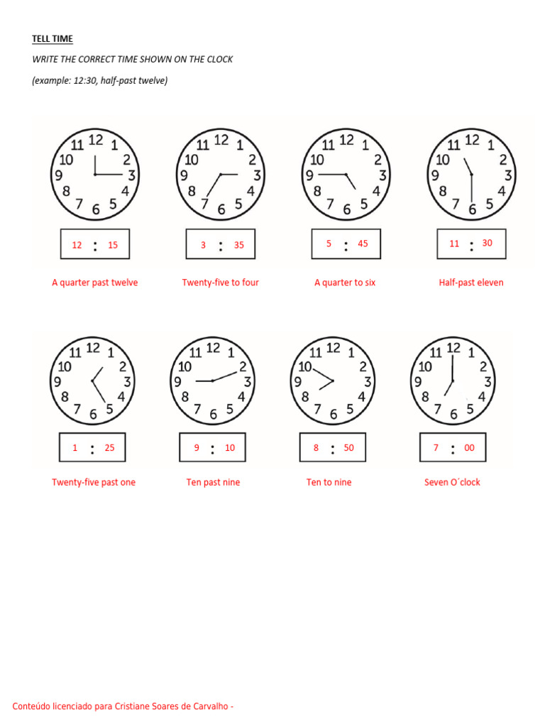Time-Telling Practice for Kids | PDF