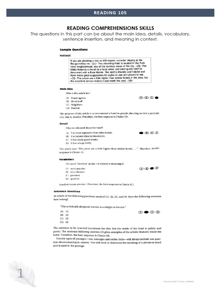 Reading C2 105 - 01 Tasks | PDF