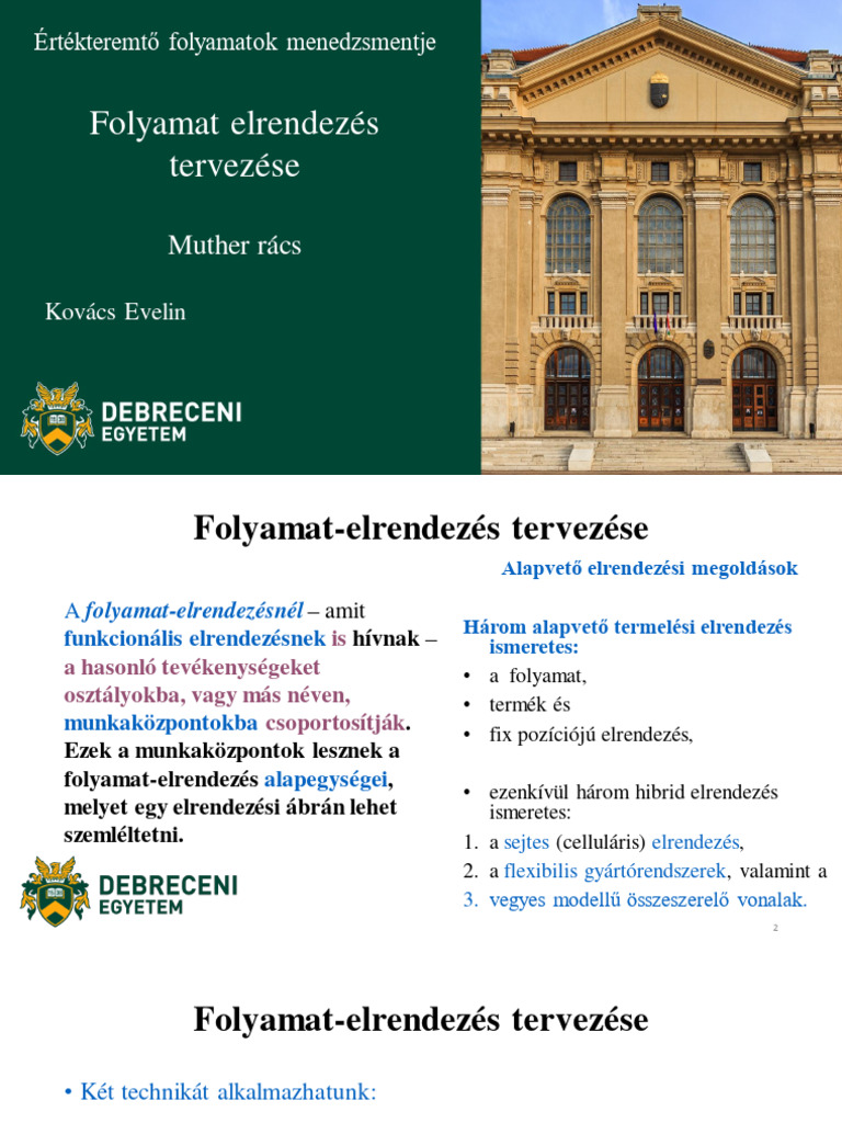 Folyamat Elrendezés Tervezése - Muther Rács PDF | PDF