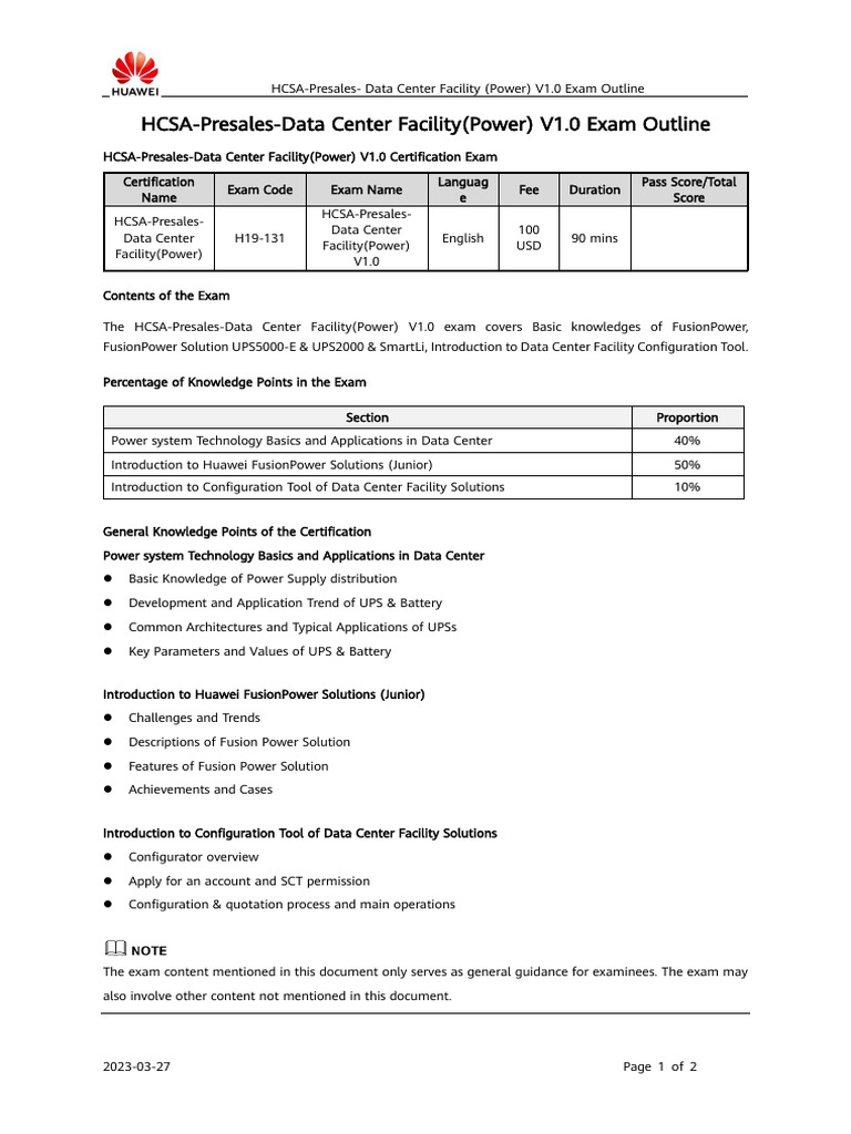 HCSA-Presales Data Center Exam Guide | PDF | Data Center | Computing