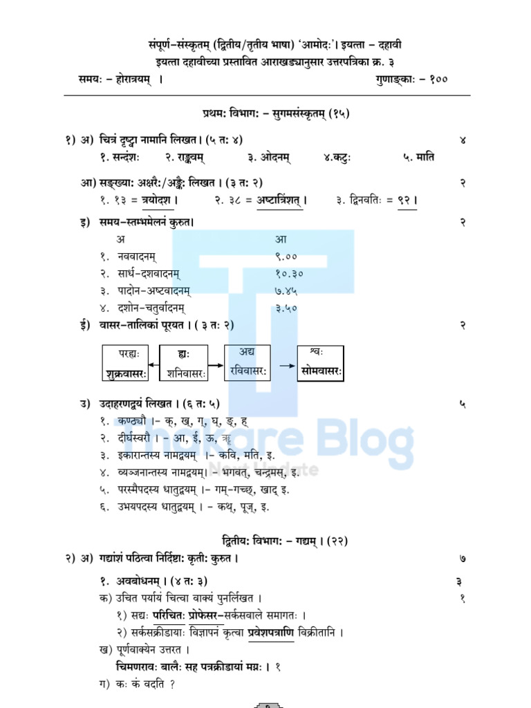 SanskritAamod (Sampurna) Set 3 Ans | PDF