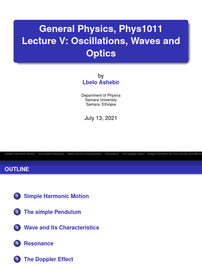 Lecture 5 | PDF | Waves | Oscillation