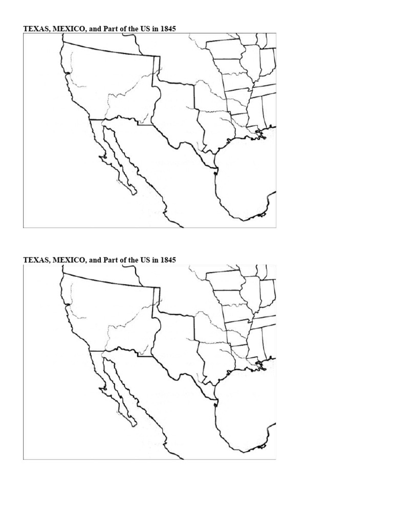 Texas and Mexico Map of 1845 | PDF