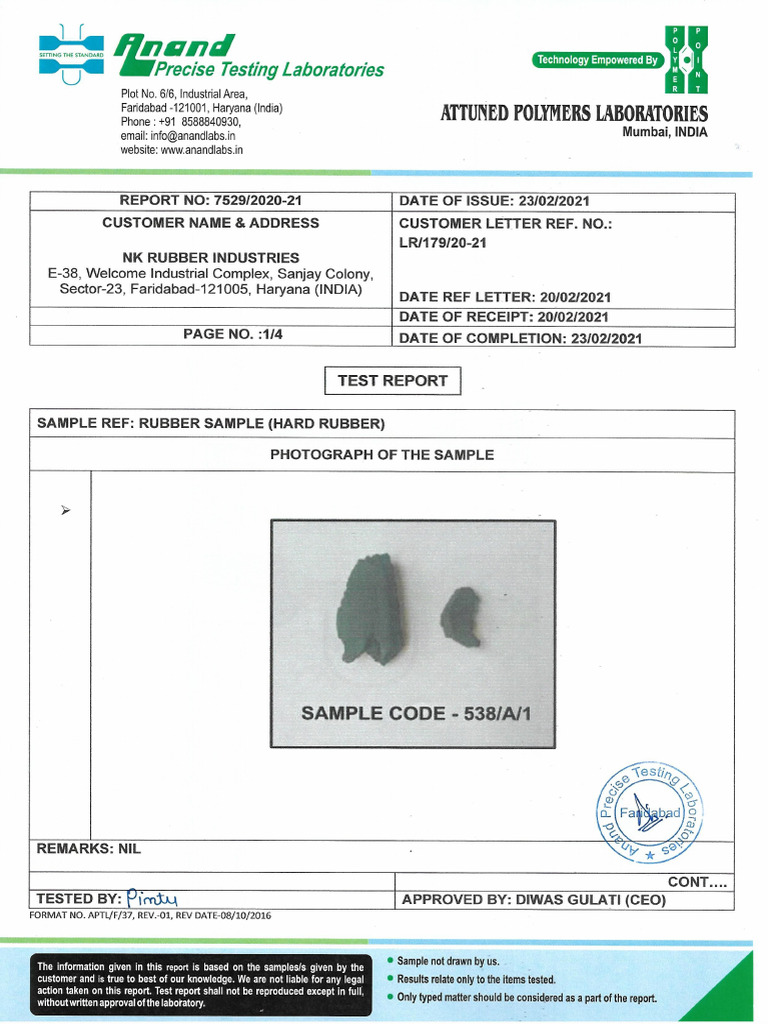 Rep. 7529 NK Rubber Industries | PDF