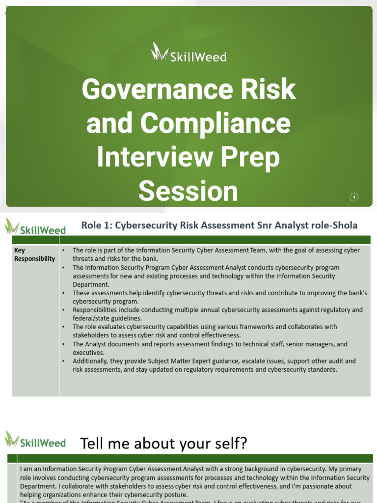 GRC STAR Scenarios For Interviews - GRC ANALYST-100923-Community v3 | Download Free PDF ...