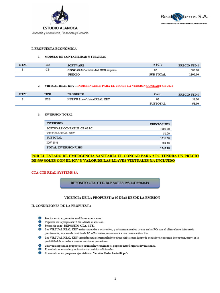 Propuesta CONCAR 2 PCs - VIRTUAL KEY 2021 | PDF | Windows 8 | Software
