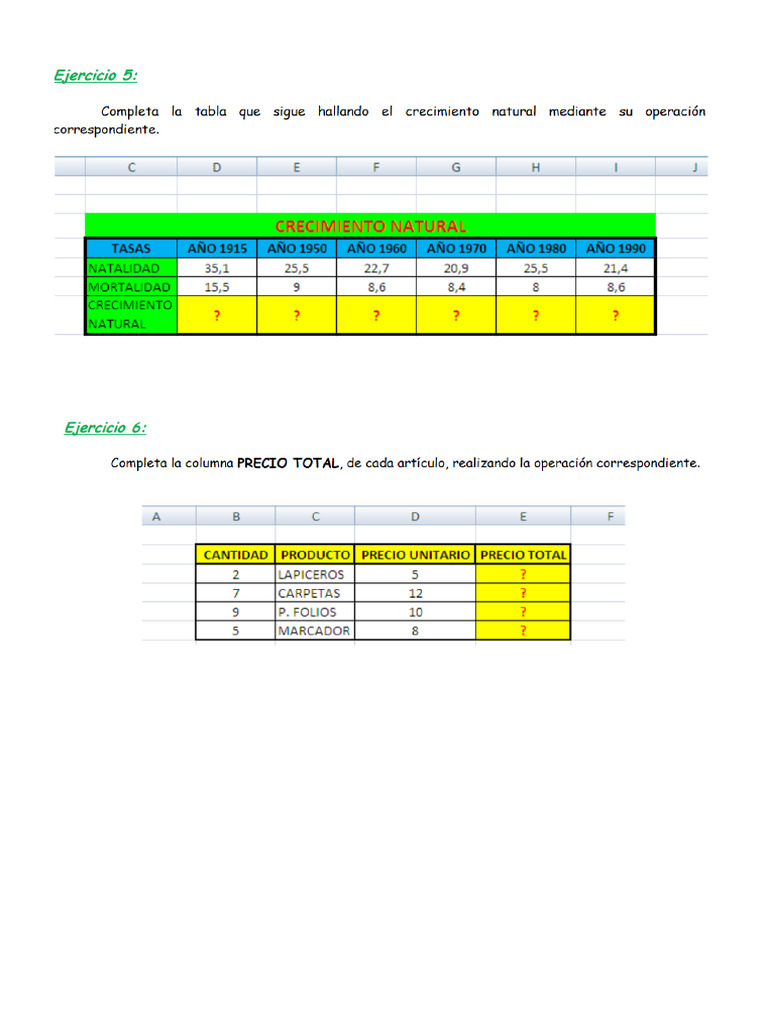 Ejercicios Extra | PDF