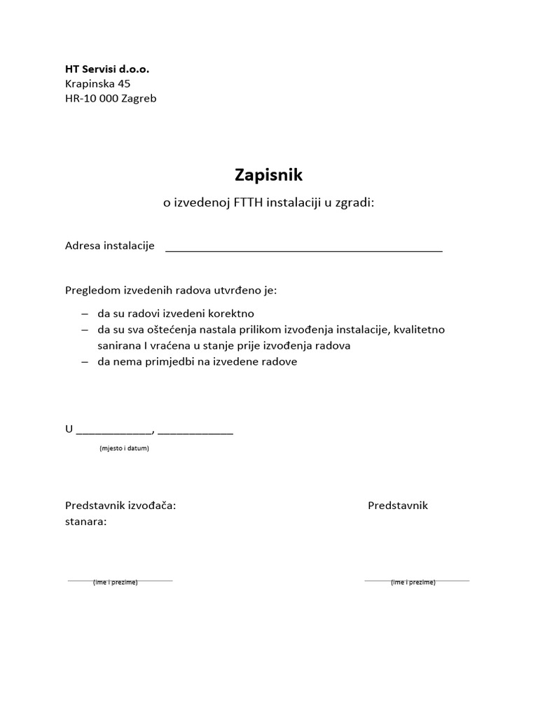 Zapisnik Template | PDF