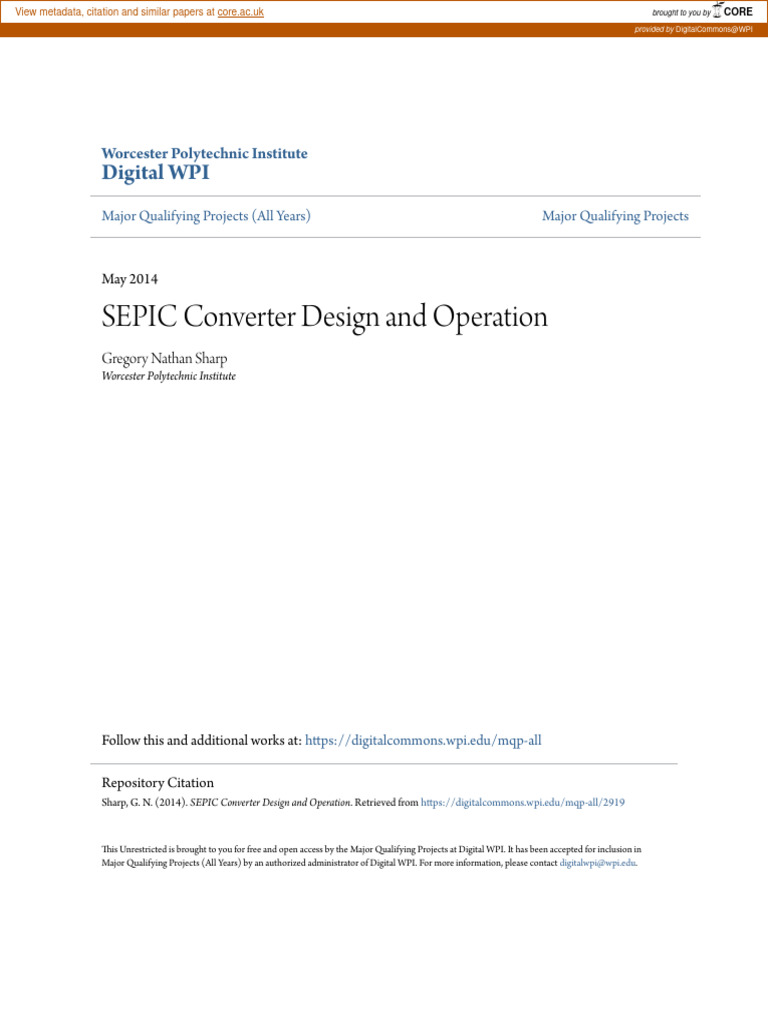 Important To Sepic | PDF | Electricity | Electrical Engineering