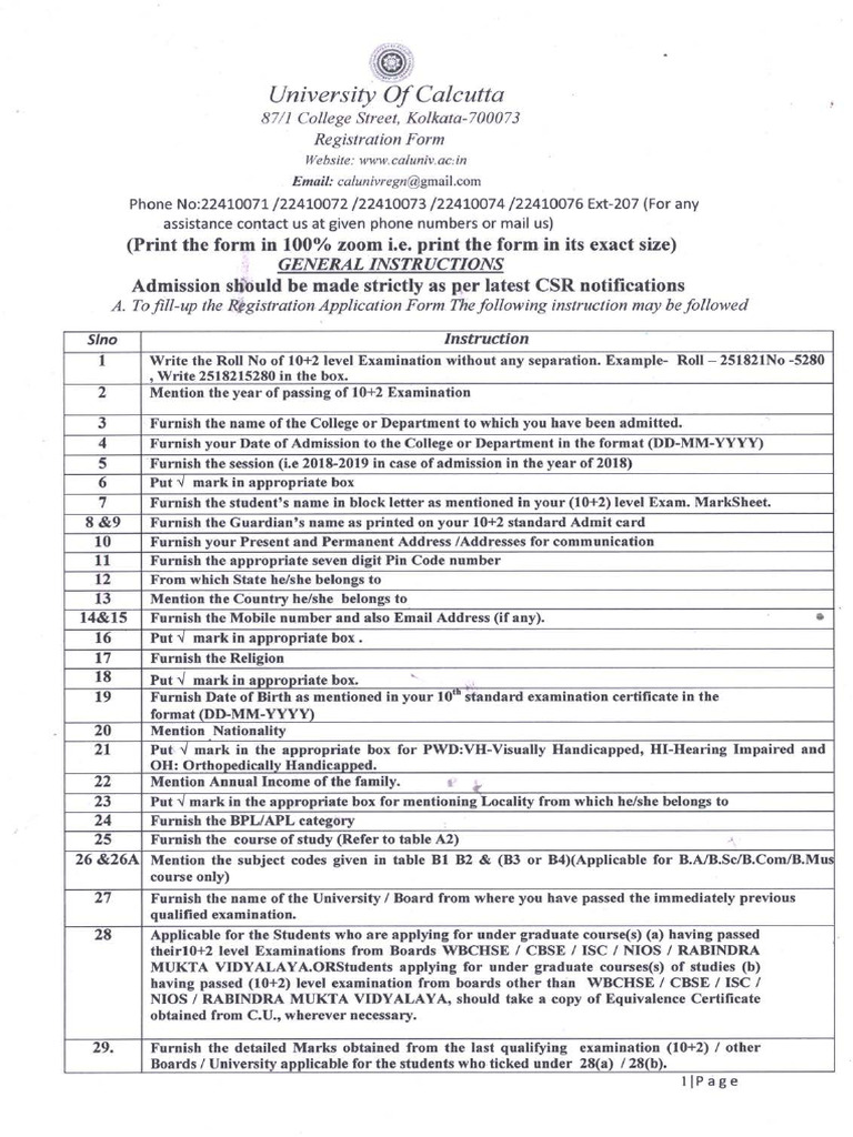 Registration Form 2018 19 | PDF