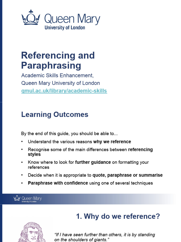 Referencing and Paraphrasing | PDF | Citation