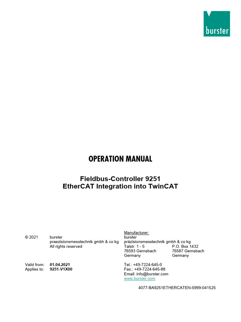 9251 EtherCAT TwinCAT Integration - EN | PDF | Computing | Software Engineering