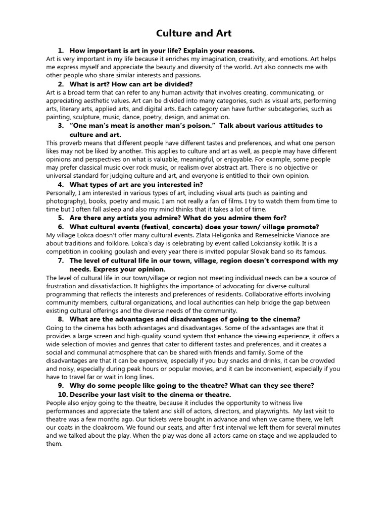 Culture and Art Qs and Simulations | PDF | The Arts | Aesthetics