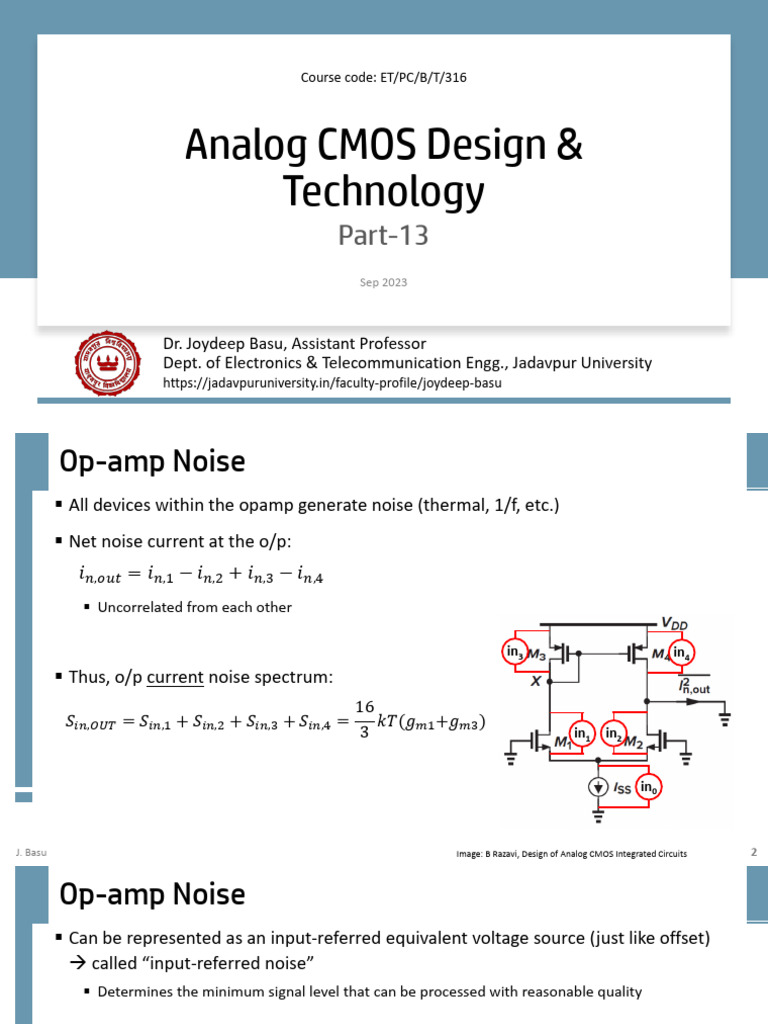 Class - Analog CMOS Design & Tech - Part-13 | PDF | Operational ...