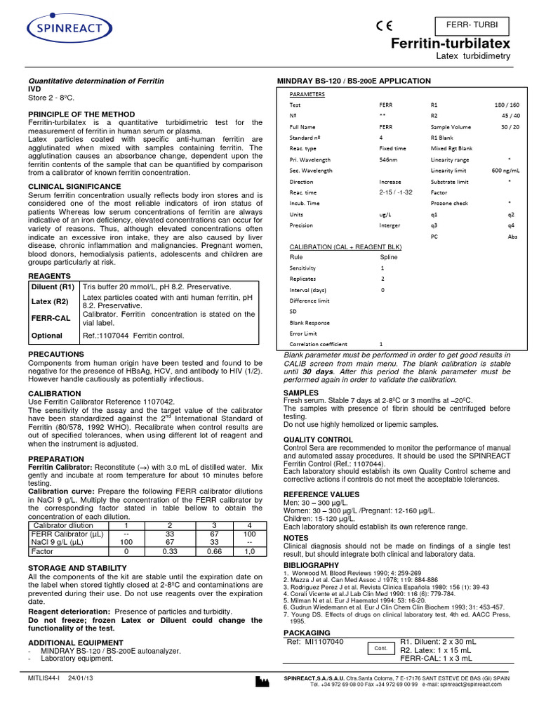 Ferr 4+1 2013 | Download Free PDF | Blood Plasma | Assay