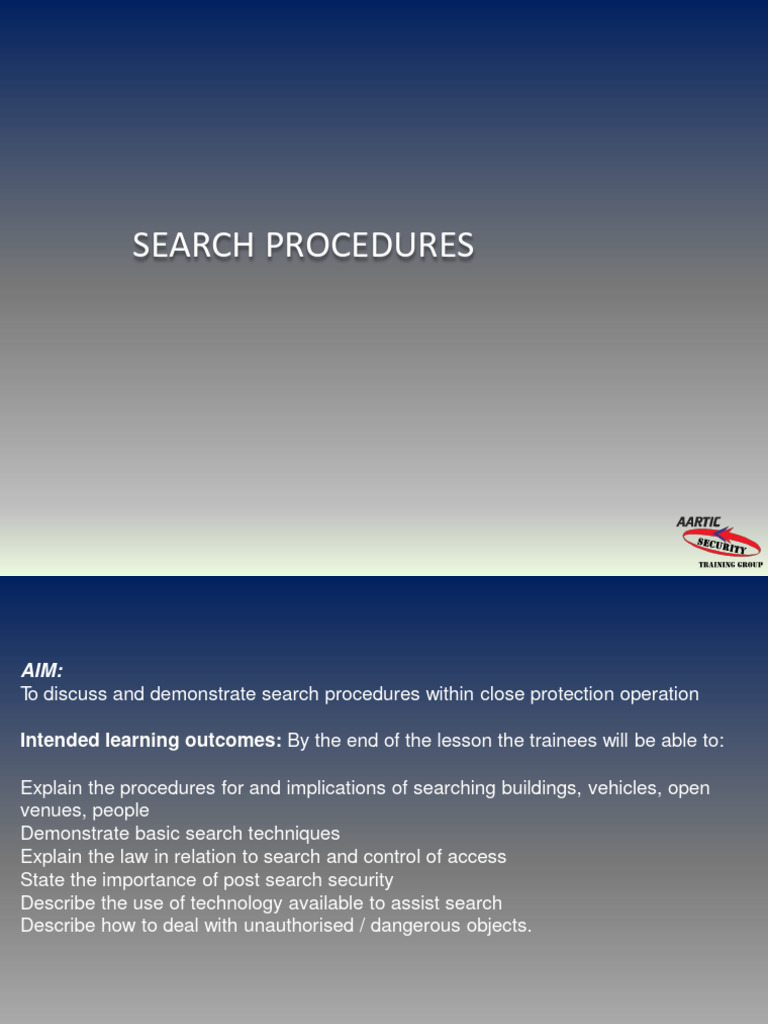 Chapter 12 Search Procedures | PDF | Improvised Explosive Device ...