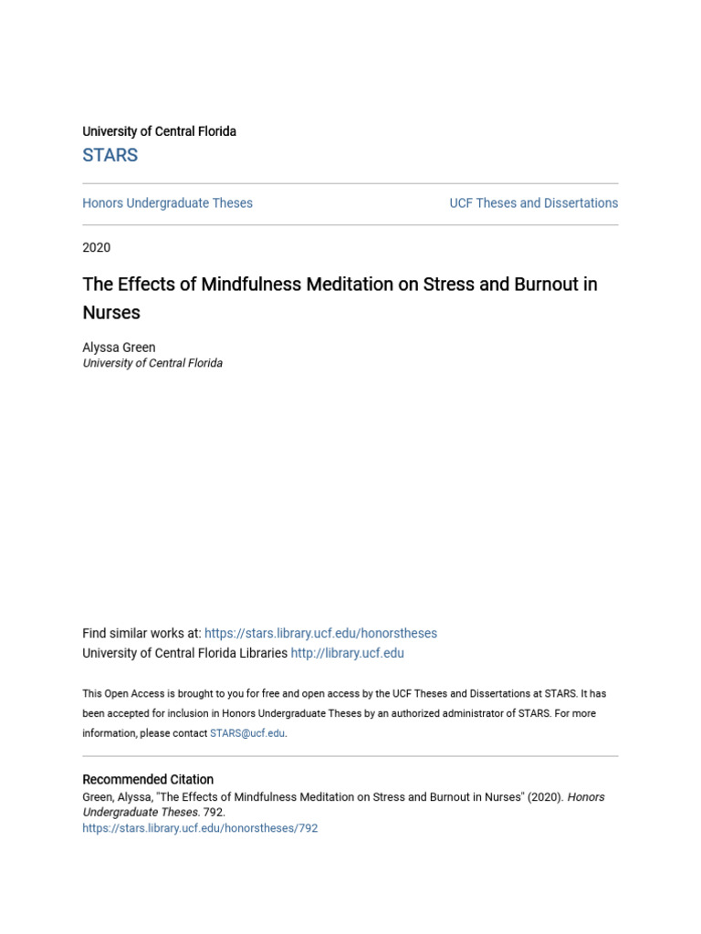 Research Article 3 | PDF | Mindfulness | Occupational Burnout