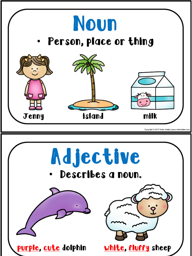 Grammar Posters (BW Border - Color Pics) | PDF | Noun | Grammatical Number