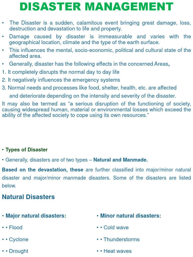 Disasters & Disaster Management | PDF | Natural Disasters | Flood