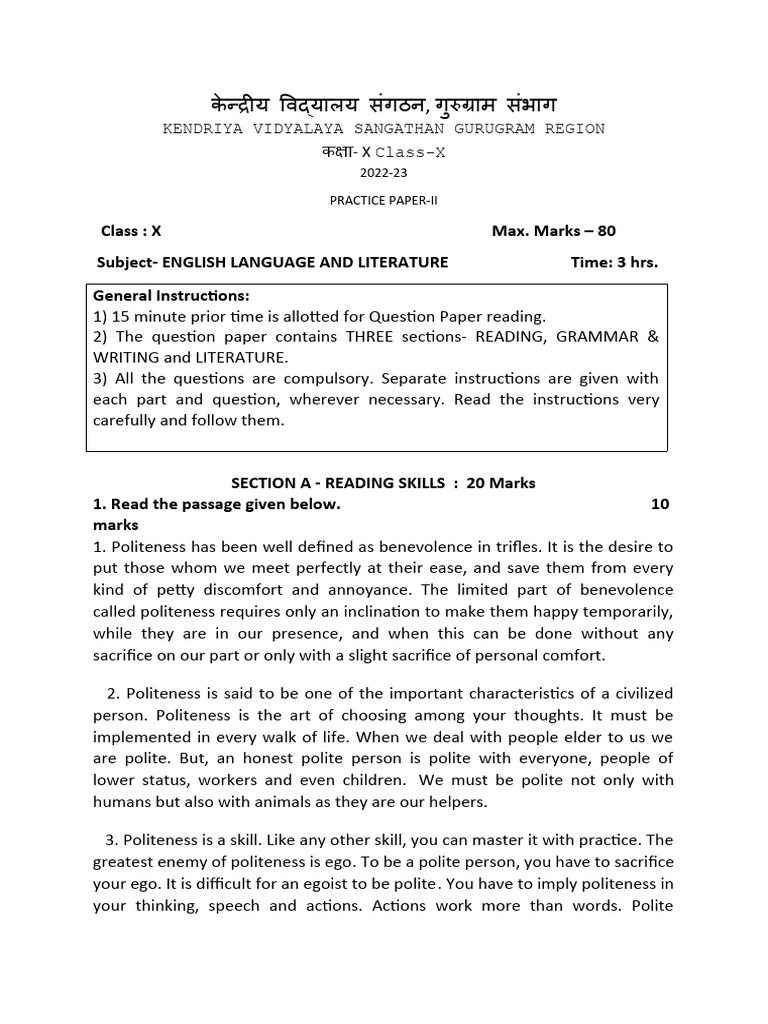 English Practic Paper-2 QP | PDF | Tea | Ecology