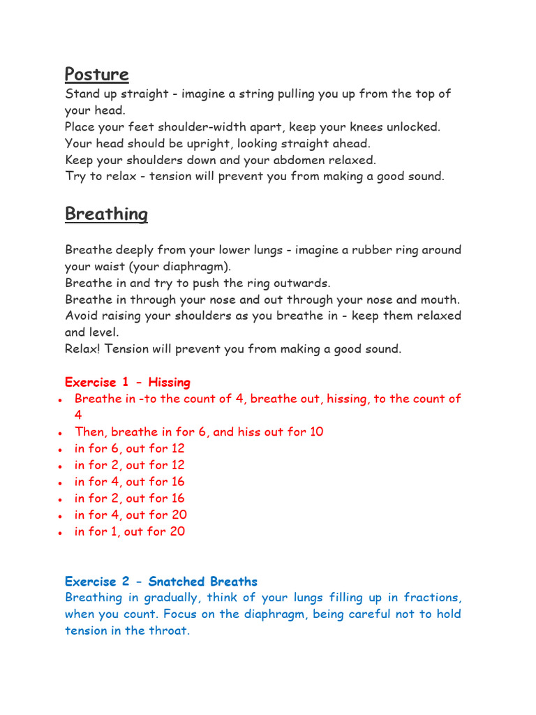 Singing Warm Ups and Exercises | PDF