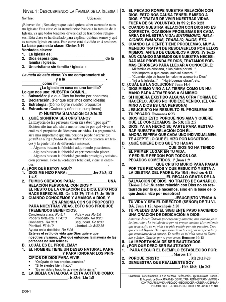 D06-NUESTRA SALVACION (Nivel 1 Lección 1) | PDF | Bautismo | Cristo (título)